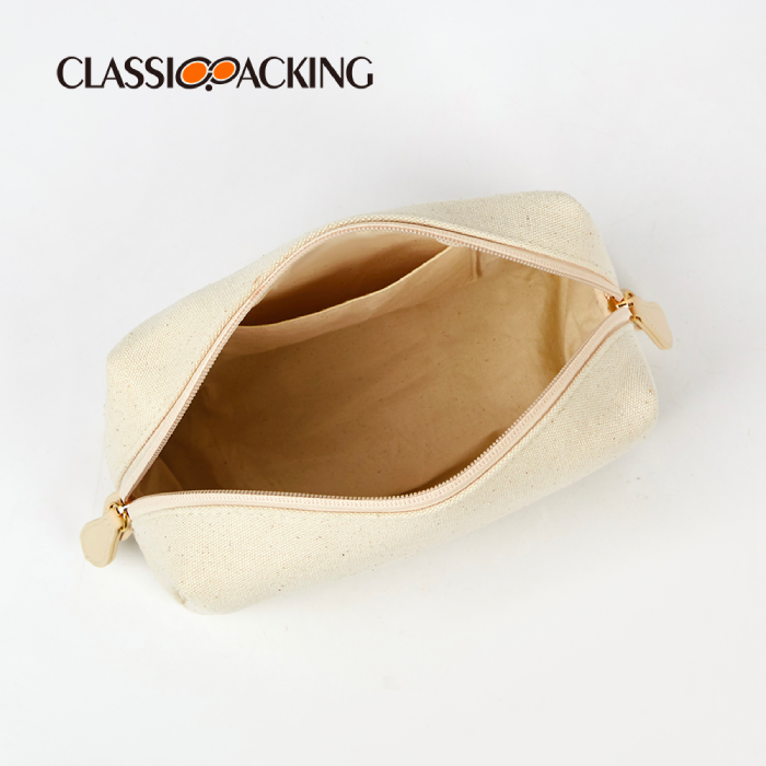 Canvas Wash Bag With Embossed Logo Wholesale - CLASSIC PACKING