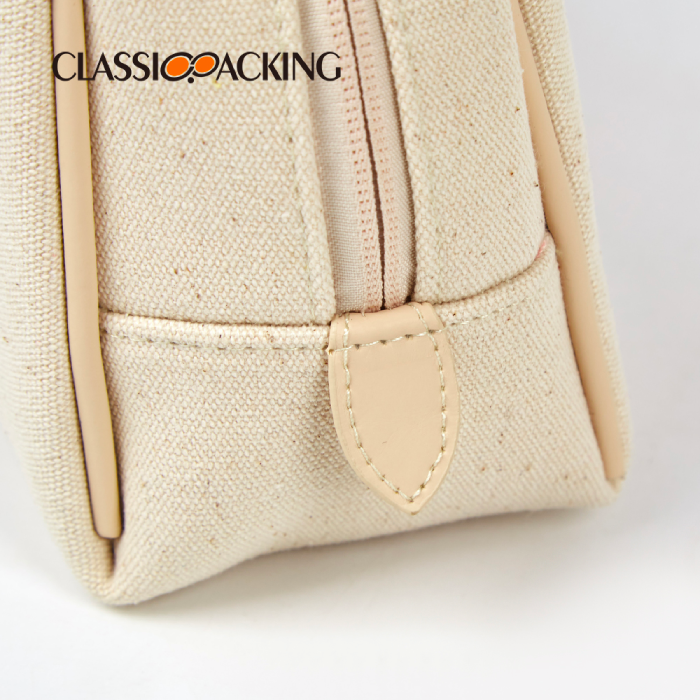 Canvas Wash Bag With Embossed Logo Wholesale - CLASSIC PACKING